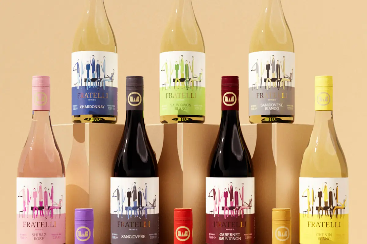 Fratelli Wines兄弟酒庄logo设计含义及葡萄酒品牌设计理念-诗宸标志设计