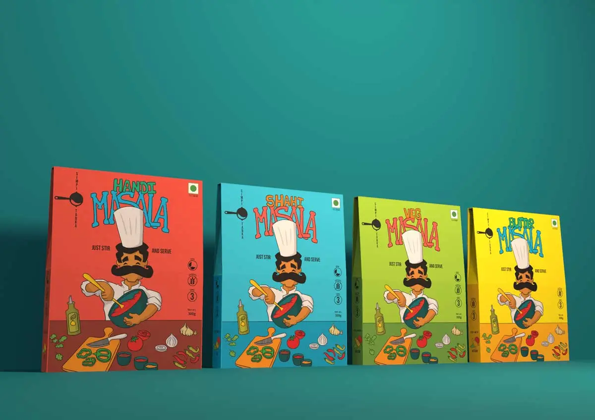 Simpli Tadka咖喱包装设计图片-诗宸标志设计